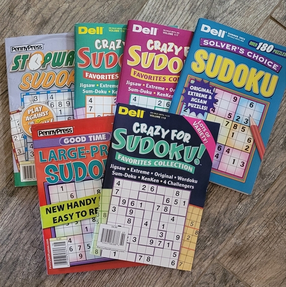 Dell | Games | Sudoku Puzzle Books Penny Press Dell Lot Of 6 New ...